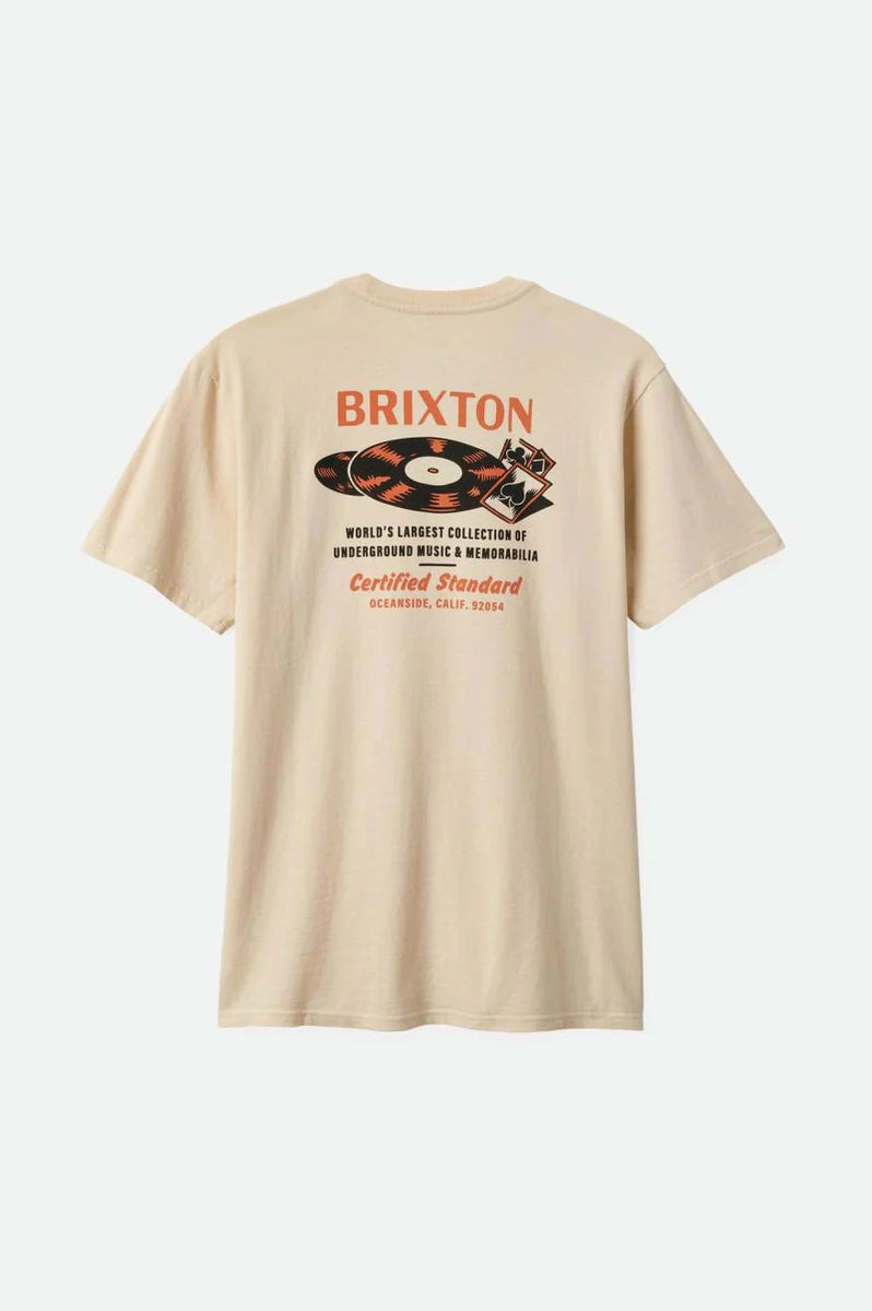 Brixton Men's Hubbard S/S Standard Tee Cream Worn Wash – Railcar Fine Goods