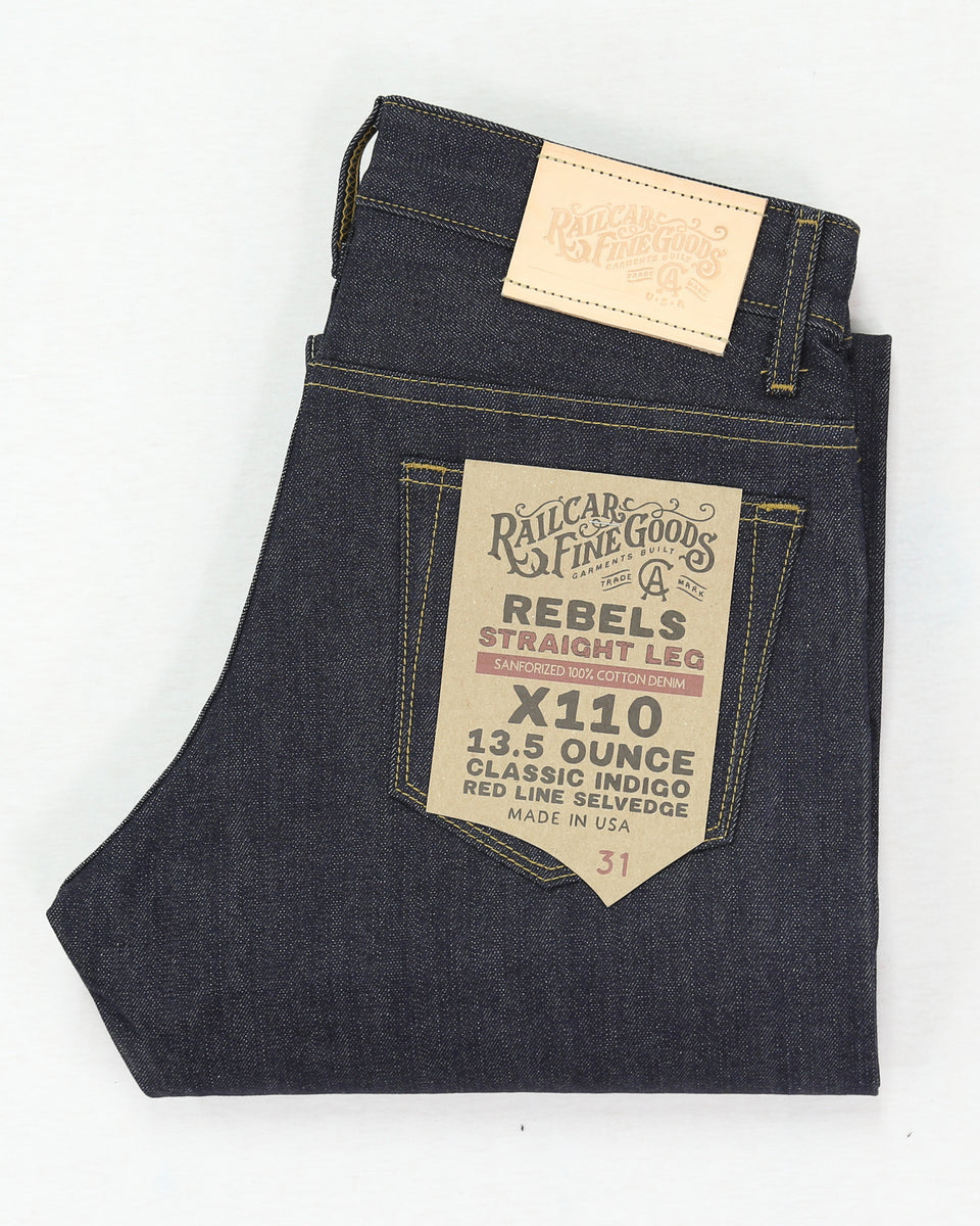 Rebels X110 Modern Straight Leg 13.5 Oz Classic Indigo Selvedge ...